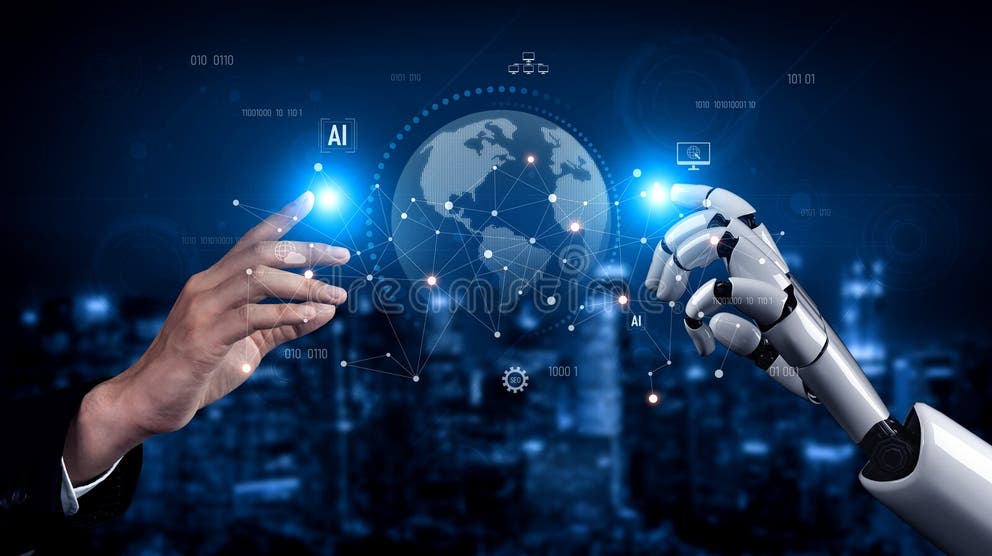 AI-powered Global Network Connecting Continents and Digital Systems Vouch Stock Illustration ...