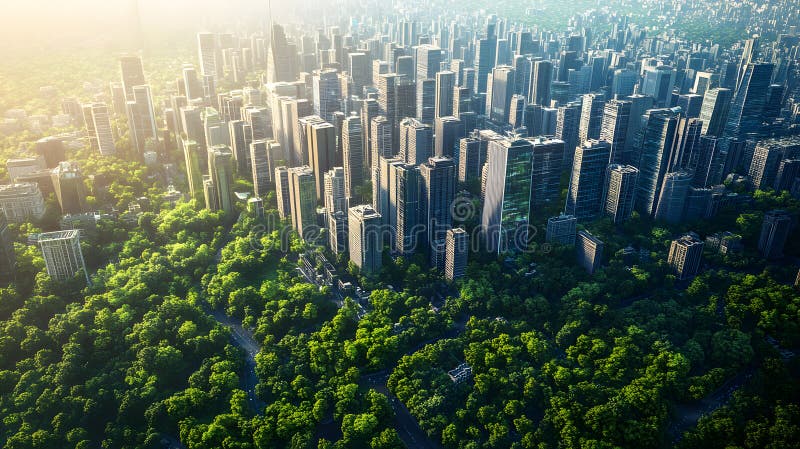 AI-Powered Green Infrastructure Management a Smart City. Stock ...