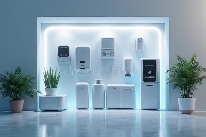 AI-Powered Intelligent Smart Homes Stock Illustration - Illustration of ...