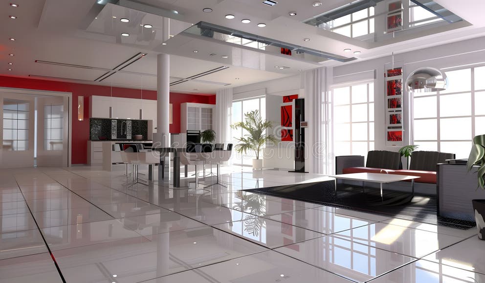 AI-powered Interior Design Software Generating Room. Stock Illustration ...