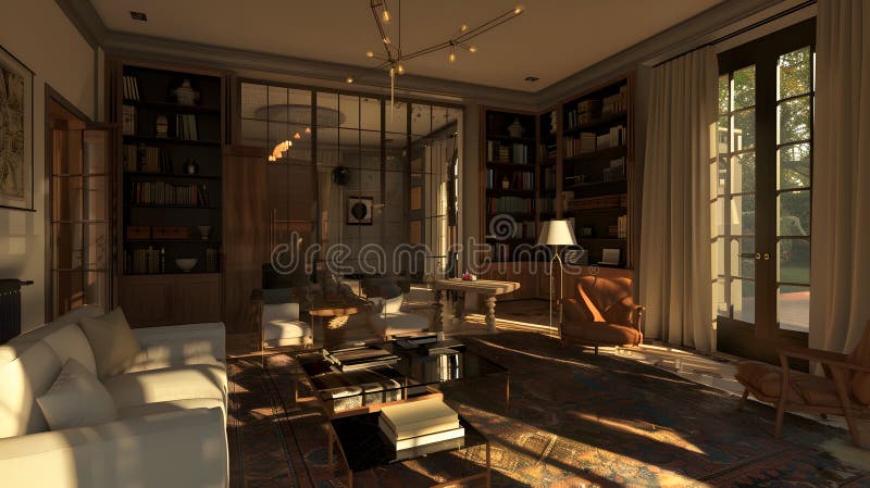 AI-powered Interior Design Software Generating Room. Stock Illustration ...