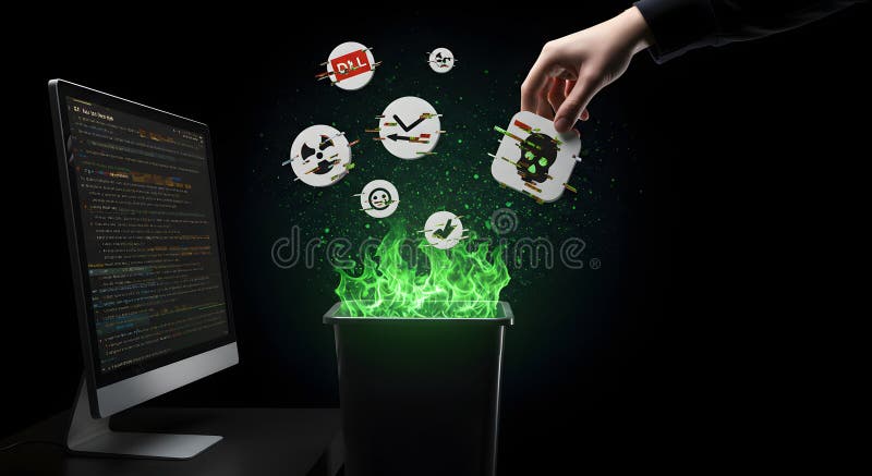 AI-Powered Malware Removal stock image. Image of computer - 372914529