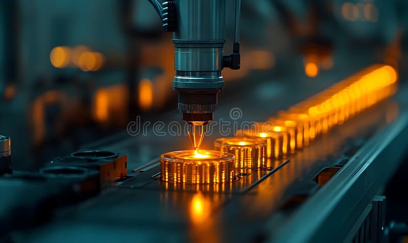AI-Powered Manufacturing Process Stock Illustration - Illustration of ...