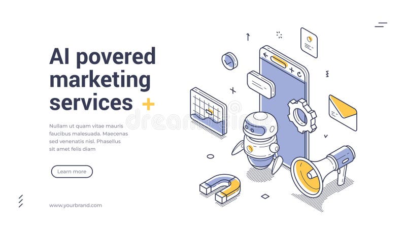 AI Powered Marketing Service Web Banner Template for Innovative ...