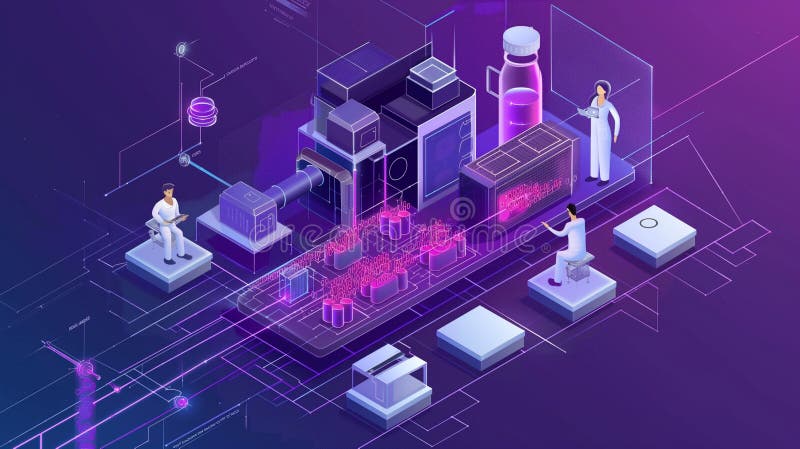 3D Isometric Vector AI-powered Drug Discovery and Development Platform ...