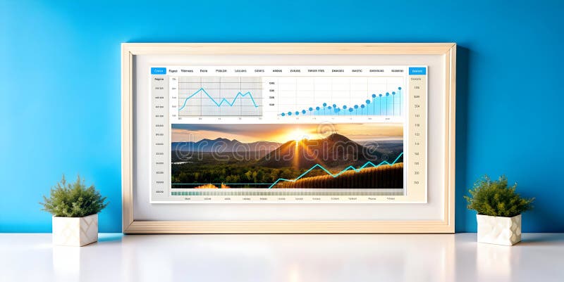 Ai Powered Predictive Analytics Frame Concept As A Clean Border Frame With Data Graphs And