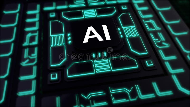 Ai Powered Processor Animation Concept Stock Footage - Video of ...