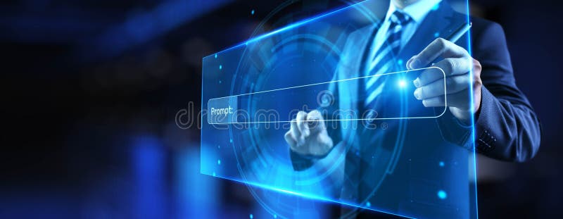 AI-Powered Prompt Generation and Digital Interaction Stock Illustration ...