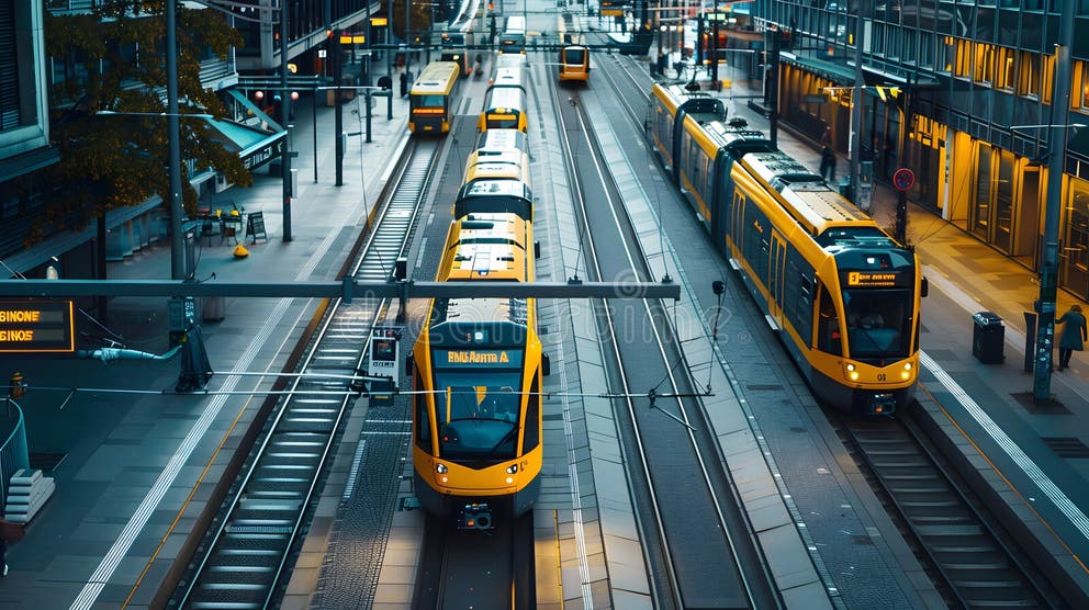 Powered Public Transport Scheduling Stock Illustration - Illustration ...