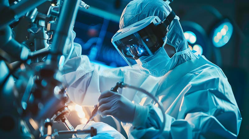 AI-powered Robot Surgeon Performing a Delicate Operation. Stock ...