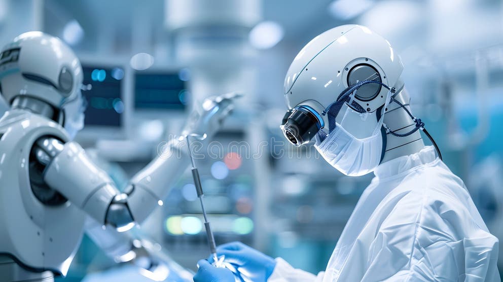 AI-powered Robot Surgeon Performing a Delicate Operation. Stock ...