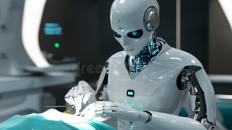 AI Powered Robot Surgeon Performing Delicate Surgical Operation Stock ...