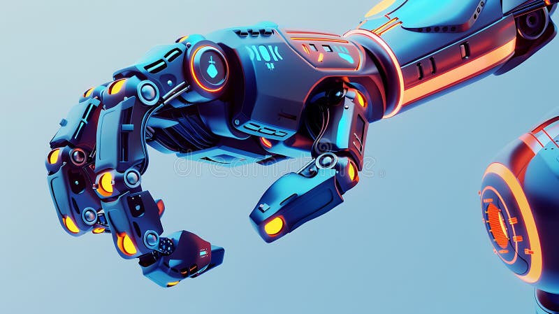 AI-powered Robotic Arm in Isometric 3D Rendering Style Stock Photo ...
