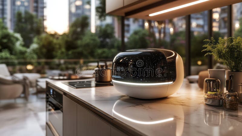 AI-powered Robotic Assistant Helping in a Modern Kitchen, Smart Home ...