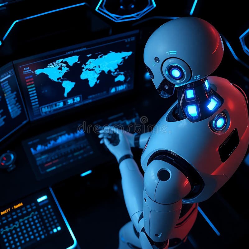 AI-Powered Robots in Cyber Operations Stock Photo - Image of hightech ...