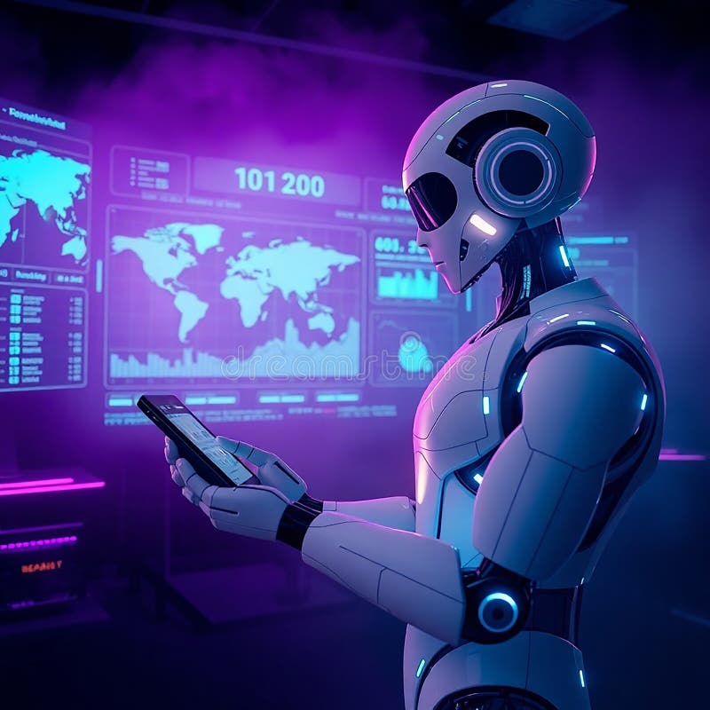 AI-Powered Robots in Cyber Operations Stock Photo - Image of collection ...