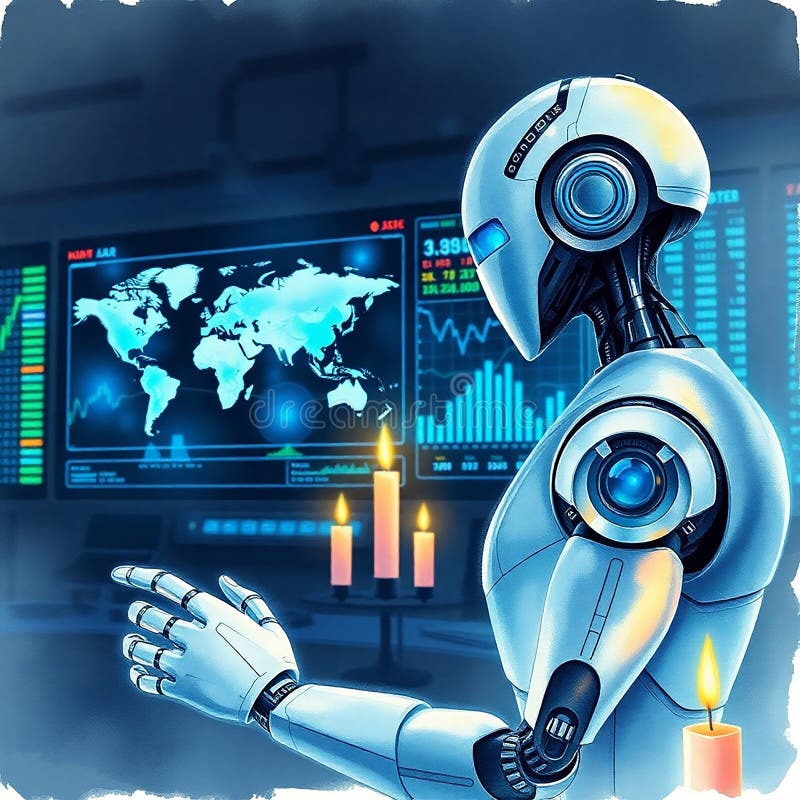 AI-Powered Robots in Cyber Operations Stock Photo - Image of nightclub ...