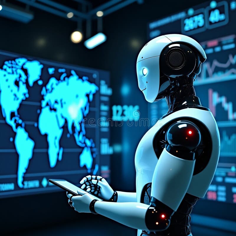 AI-Powered Robots in Cyber Operations Stock Photo - Image of machines ...