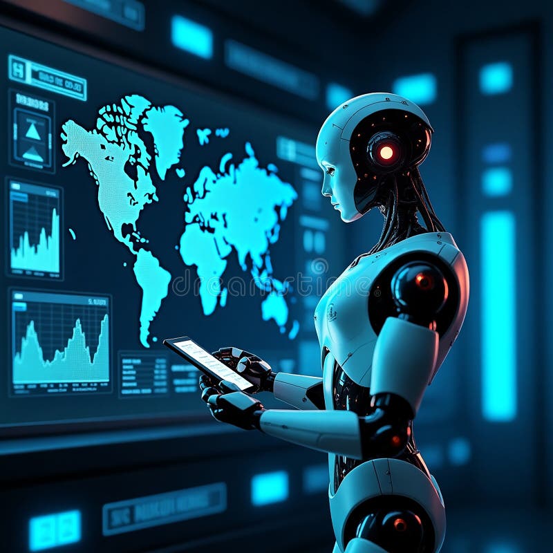 AI-Powered Robots in Cyber Operations Stock Photo - Image of clothing ...