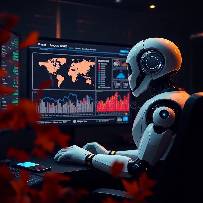 AI-Powered Robots in Cyber Operations Stock Image - Image of ...