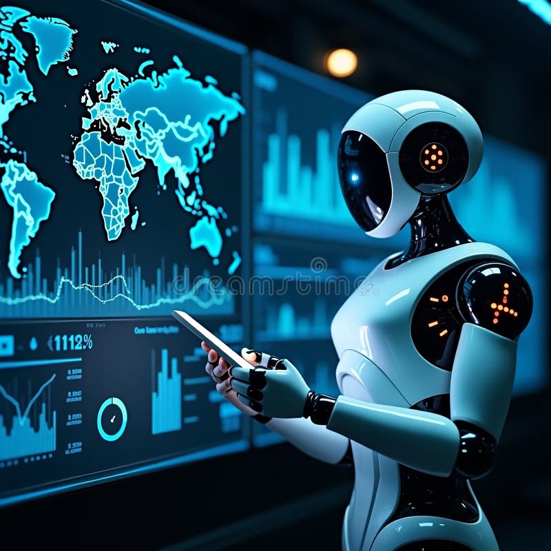 AI-Powered Robots in Cyber Operations Stock Photo - Image of engaged ...