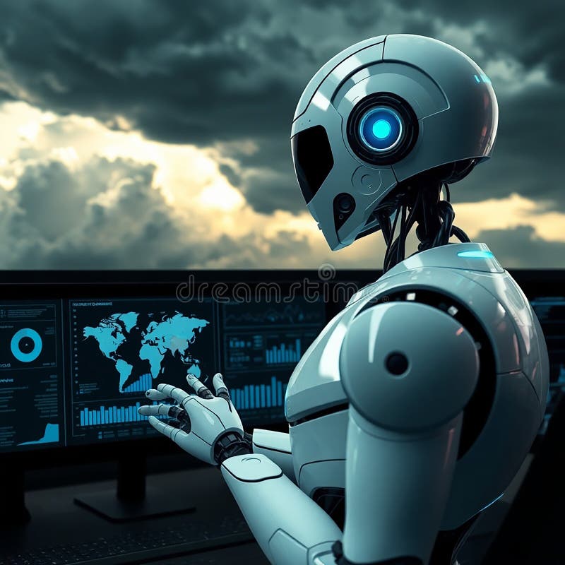 AI-Powered Robots in Cyber Operations Stock Illustration - Illustration ...