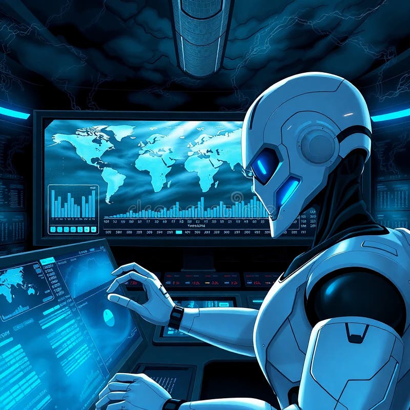 AI-Powered Robots in Cyber Operations Stock Photo - Image of analysis ...