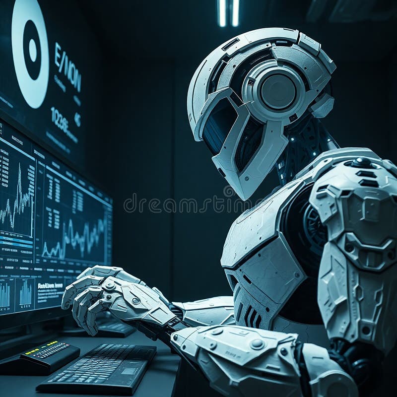 AI-Powered Robots in Cyber Operations Stock Image - Image of anime ...