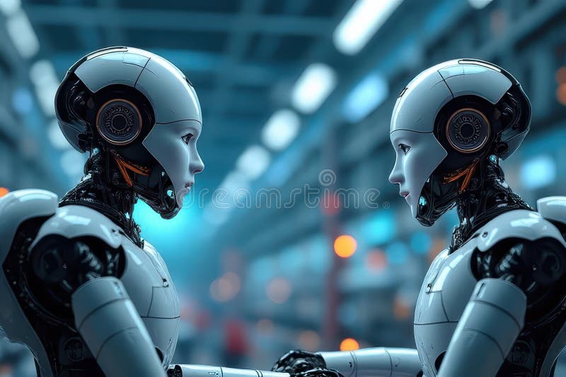 AI-Powered Robots in Motion: the Evolution of Networked Machines Stock ...