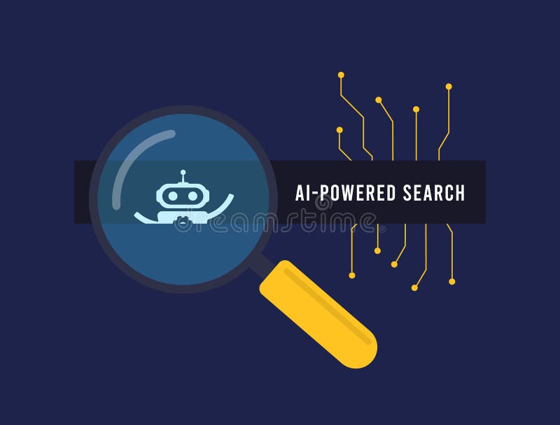 AI-Powered Search Engine Concept. Search Technology Enhanced by ...