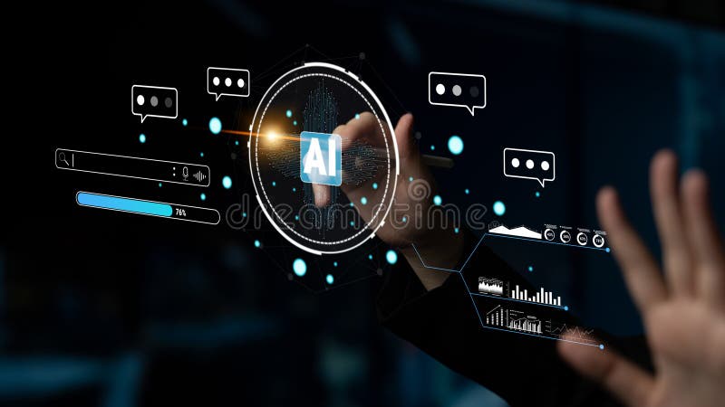 AI Powered Search Engine with Conversational Interface Motif Stock Image - Image of prompt ...