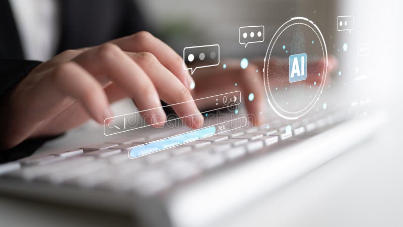 AI Powered Search Engine with Conversational Interface Motif Stock Photo - Image of technology ...