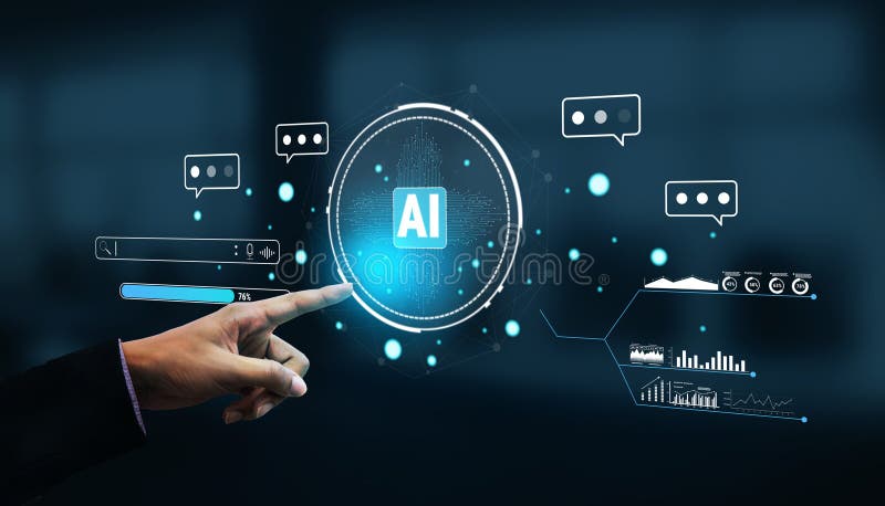 AI Powered Search Engine with Conversational Interface Motif Stock Photo - Image of data ...