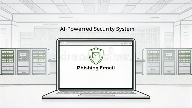 AI Powered Security System Detects Phishing Email on Laptop Screen ...