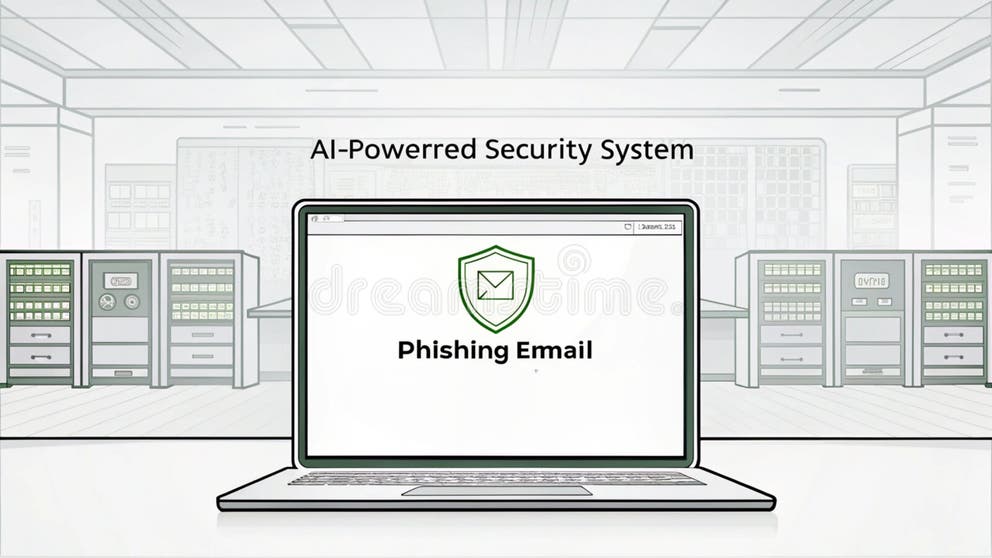 AI Powered Security System Detects Phishing Email on Laptop Screen ...