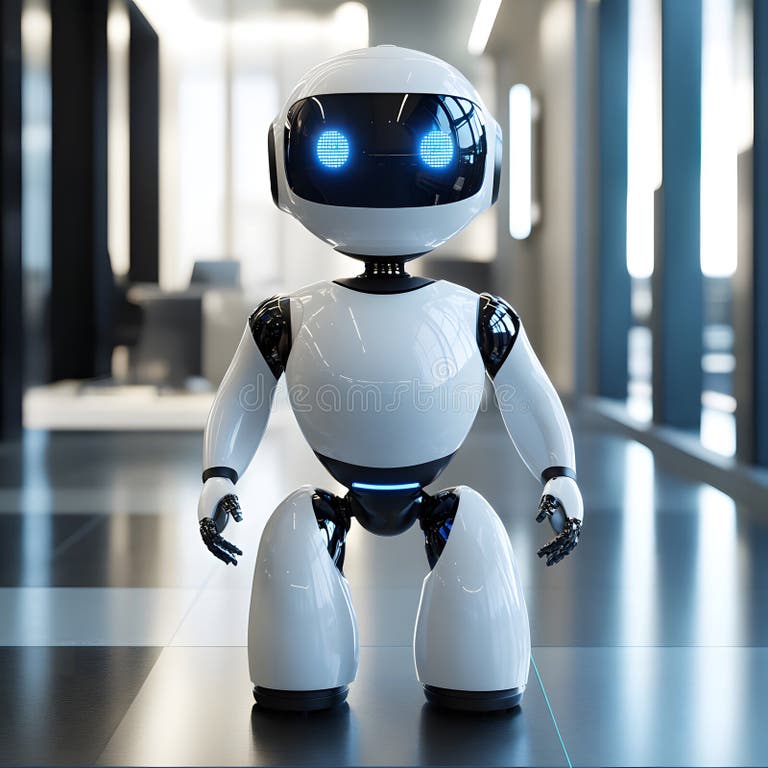 AI-Powered Smart Assistant Robot with Sleek Design Stock Illustration ...