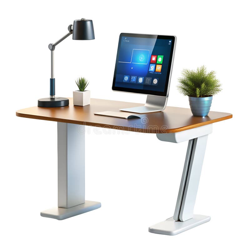 AI-Powered Smart Desk Assistant Stock Illustration - Illustration of ...