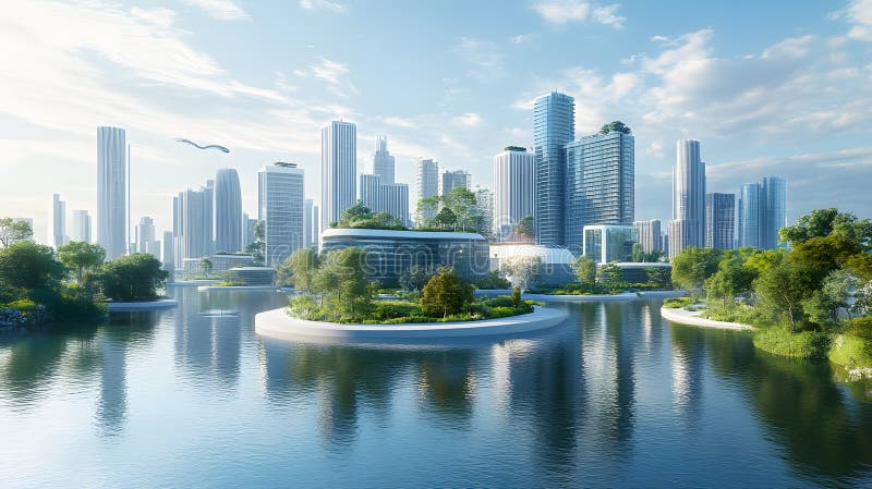 AI-Powered Smart Water Management a Sustainable City. Stock ...