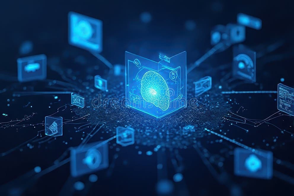 AI-Powered it System Optimization Stock Illustration - Illustration of ...