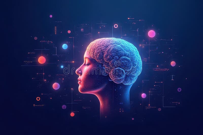 AI-Powered System Visuals stock illustration. Illustration of media ...