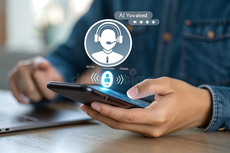 Ai-powered Virtual Assistant Interface Floating in Hand Stock ...