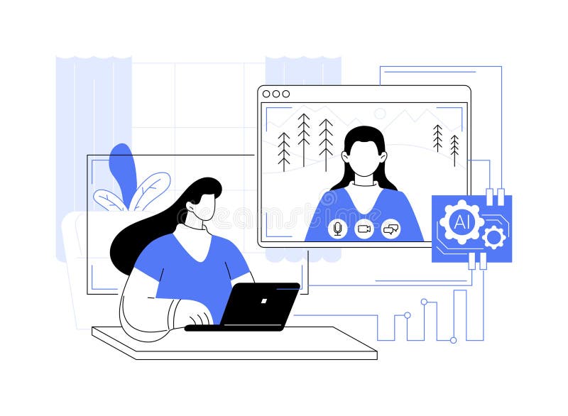 AI-Powered Virtual Backgrounds Abstract Concept Vector Illustration ...