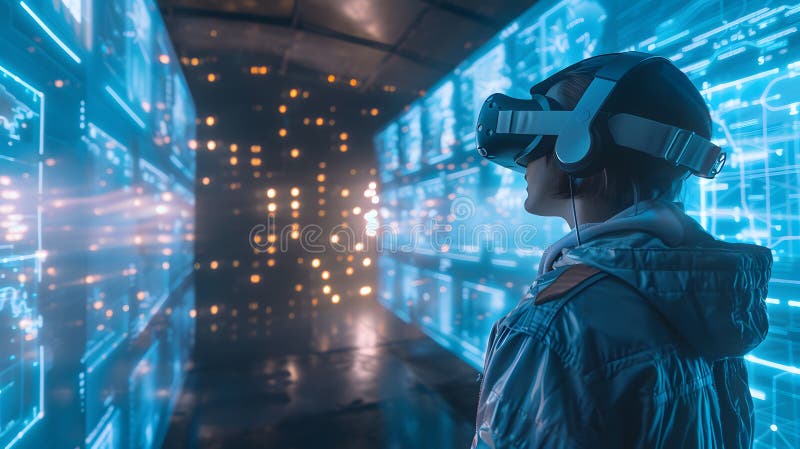 AI-powered Virtual Reality Environment with Interface. Stock ...