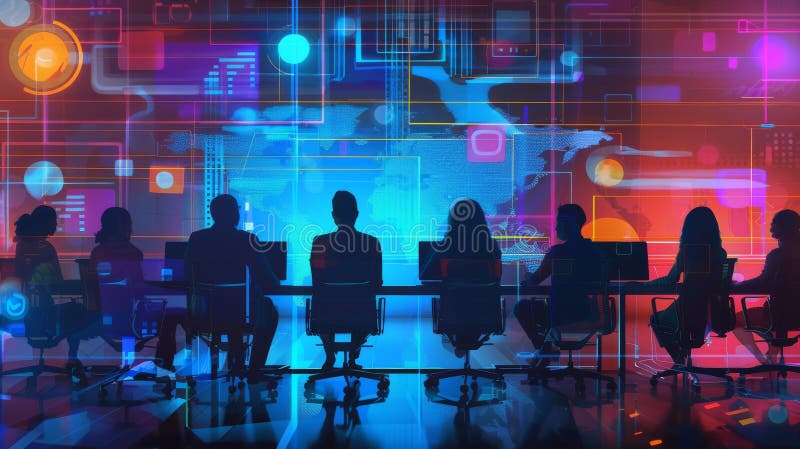 AI-powered Virtual Study Groups Facilitate Collaboration. Stock Illustration - Illustration of ...