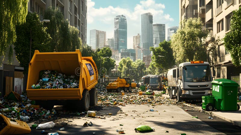 AI-Powered Waste Management System an Urban Environment. Stock ...