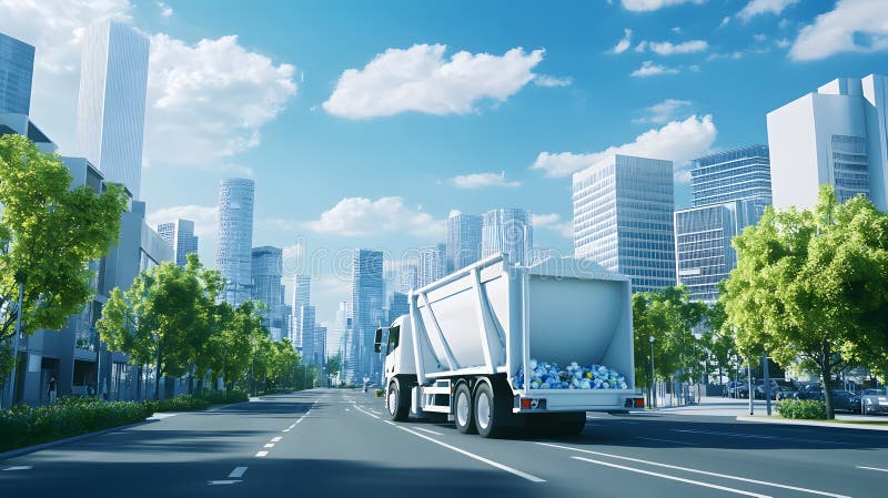 AI-Powered Waste Management System an Urban Environment. Stock ...