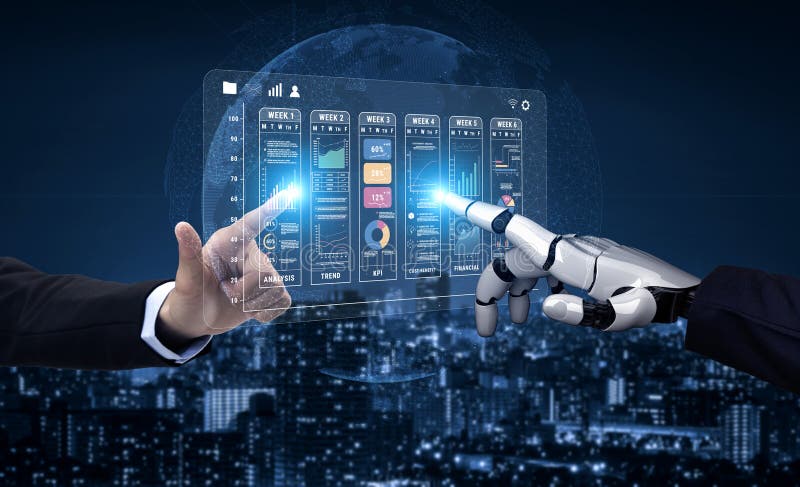 AI Powered Weekly Business Performance and Analytics Report Motif Stock Image - Image of virtual ...