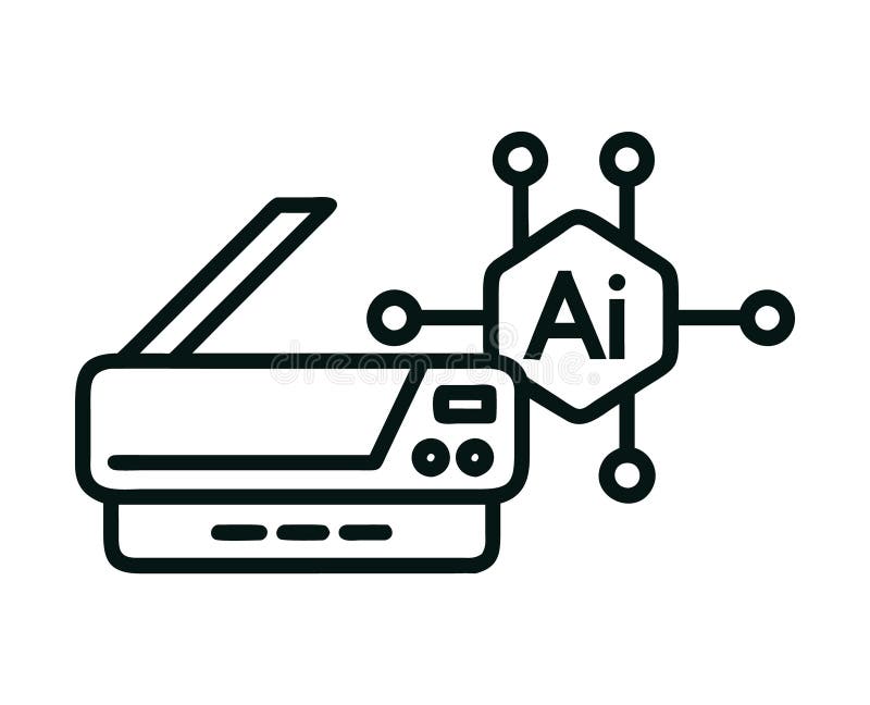 Ai printer icon stock vector. Illustration of artificial - 362051751