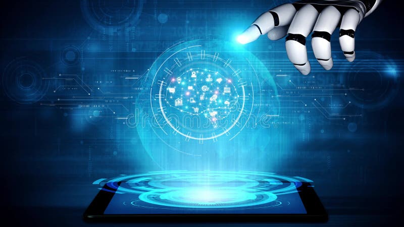 AI Processing Digital Data through Neural Core Model Marrow Stock ...