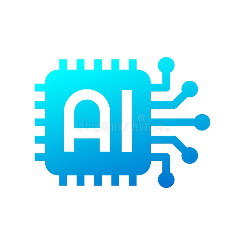AI Processor Chip, Artificial Intelligence Technology Graphic Design Logo Stock Vector ...